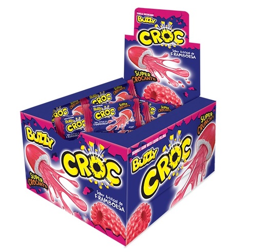 Ofertas de Chiclete Crocante Buzzy Croc framboesa, 1 unidade | CR
