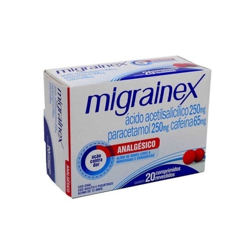 Comprar Migrainex 250mg + 250mg + 65mg, caixa com 20 comprimidos ...