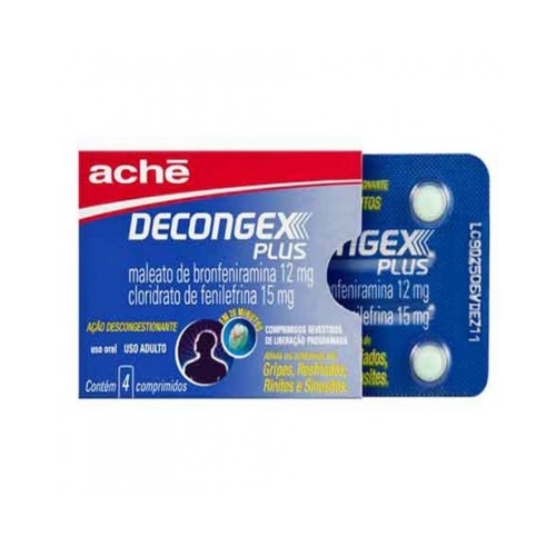 Comprar Decongex Plus 12mg + 15mg, blíster com 4 comprimidos revestidos ...