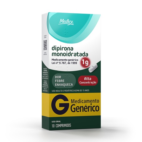 Comprar Dipirona Monoidratada Medley 1g, caixa com 10 comprimidos | CR