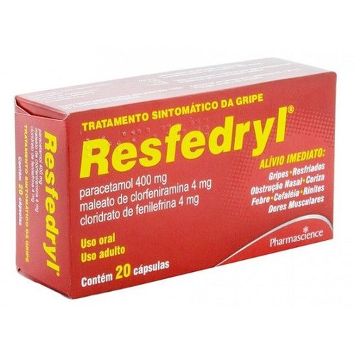 Comprar Resfedryl 400mg + 4mg + 4mg, caixa com 20 cápsulas gelatinosas ...
