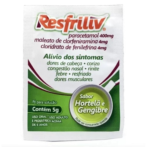 Comprar Resfriliv 400mg + 4mg + 4mg, 1 envelope com 5g de pó para ...