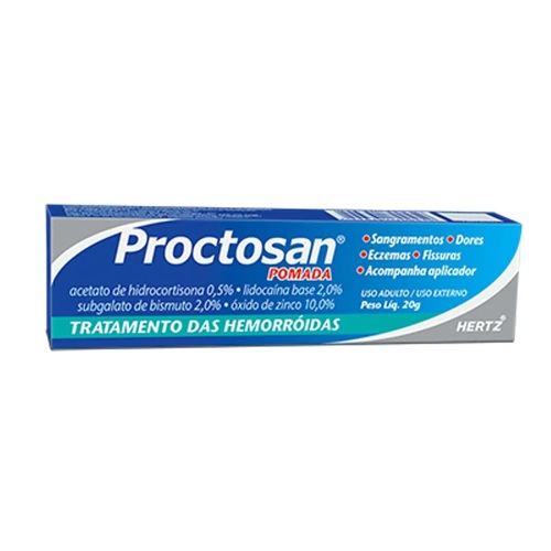 Comprar Proctosan 0,5% + 2% + 2% + 10%, caixa com 1 bisnaga com 20g de ...