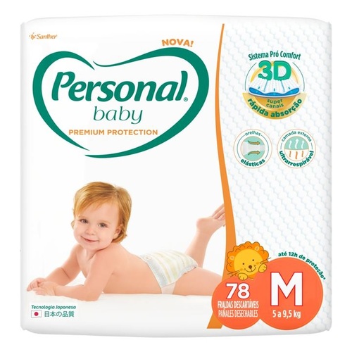 Ofertas de Fralda Personal Baby Premium Protection M, pacote com 78 ...