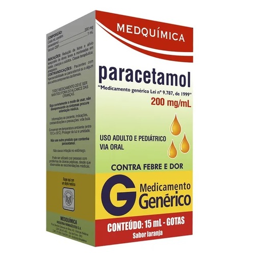 Comprar Paracetamol Medquímica 200mg/mL, caixa com 1 frasco gotejador ...