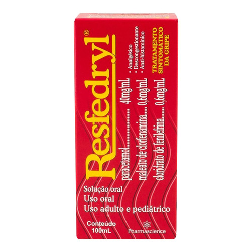 Comprar Resfedryl 40mg/mL + 0,6mg/mL + 0,6mg/mL, caixa com 1 frasco com ...