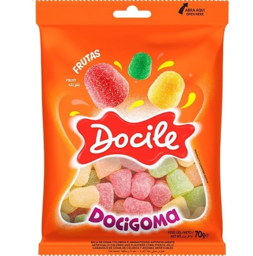 Ofertas de Bala de Goma Docile Docigoma sino, frutas, pacote com 70g | CR