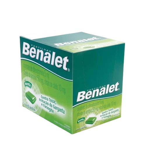 Comprar Benalet 5mg + 50mg + 10mg, caixa com 52 pastilhas, sabor menta | CR Comprar Benalet 5mg + 50mg + 10mg, caixa com 52 pastilhas, sabor menta | CR