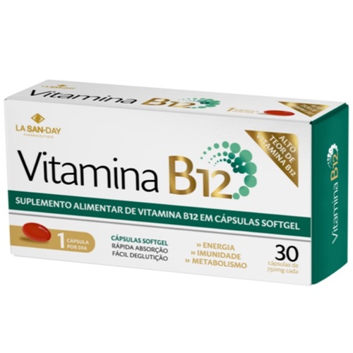 Ofertas de Vitamina B12 La San-day caixa com 30 cápsulas softgel | CR