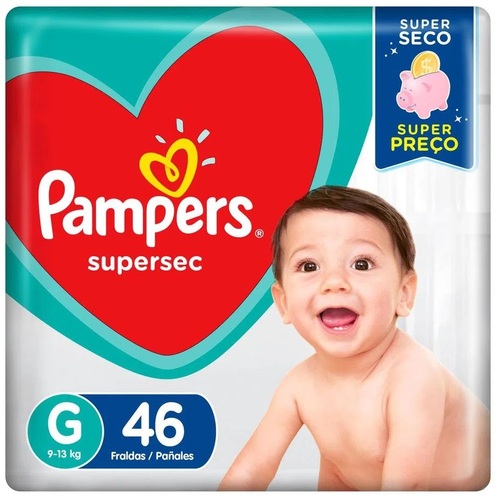 Ofertas de Fralda Pampers Supersec G, pacote com 46 unidades | CR