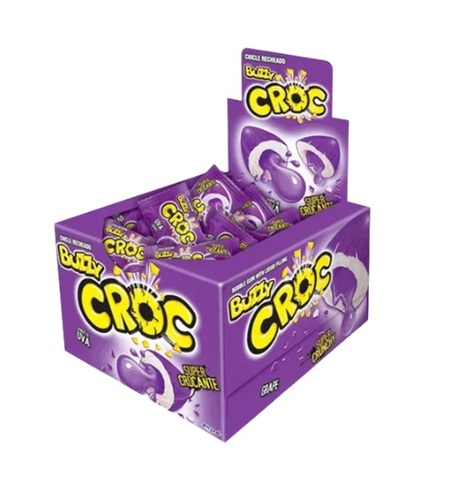 Ofertas de Chiclete Crocante Buzzy Croc uva, 1 unidade | CR