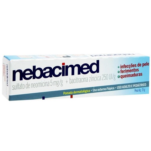 Comprar Nebacimed 5mg/g + 250UI/g, caixa com 1 bisnaga com 15g de ...