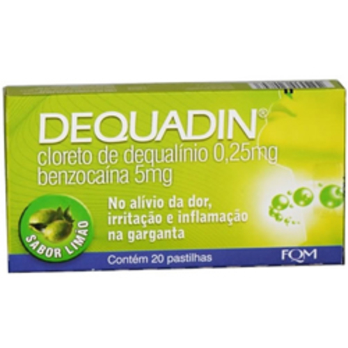 Comprar Dequadin 0,25mg + 5mg, caixa com 20 pastilhas, sabor limão | CR